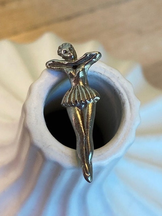Tiny Silver Plated Ballerina Ballet Dancer Stick Pin … - Gem
