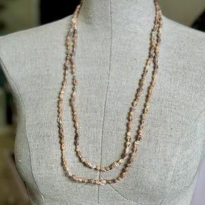Natural Tiny Snail Shell Necklace Long Strand Boho Hippie Vibe Beach ...