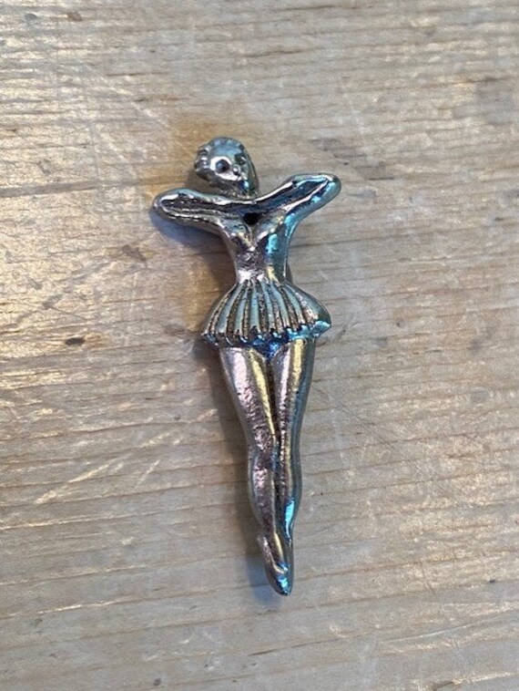 Tiny Silver Plated Ballerina Ballet Dancer Stick Pin … - Gem