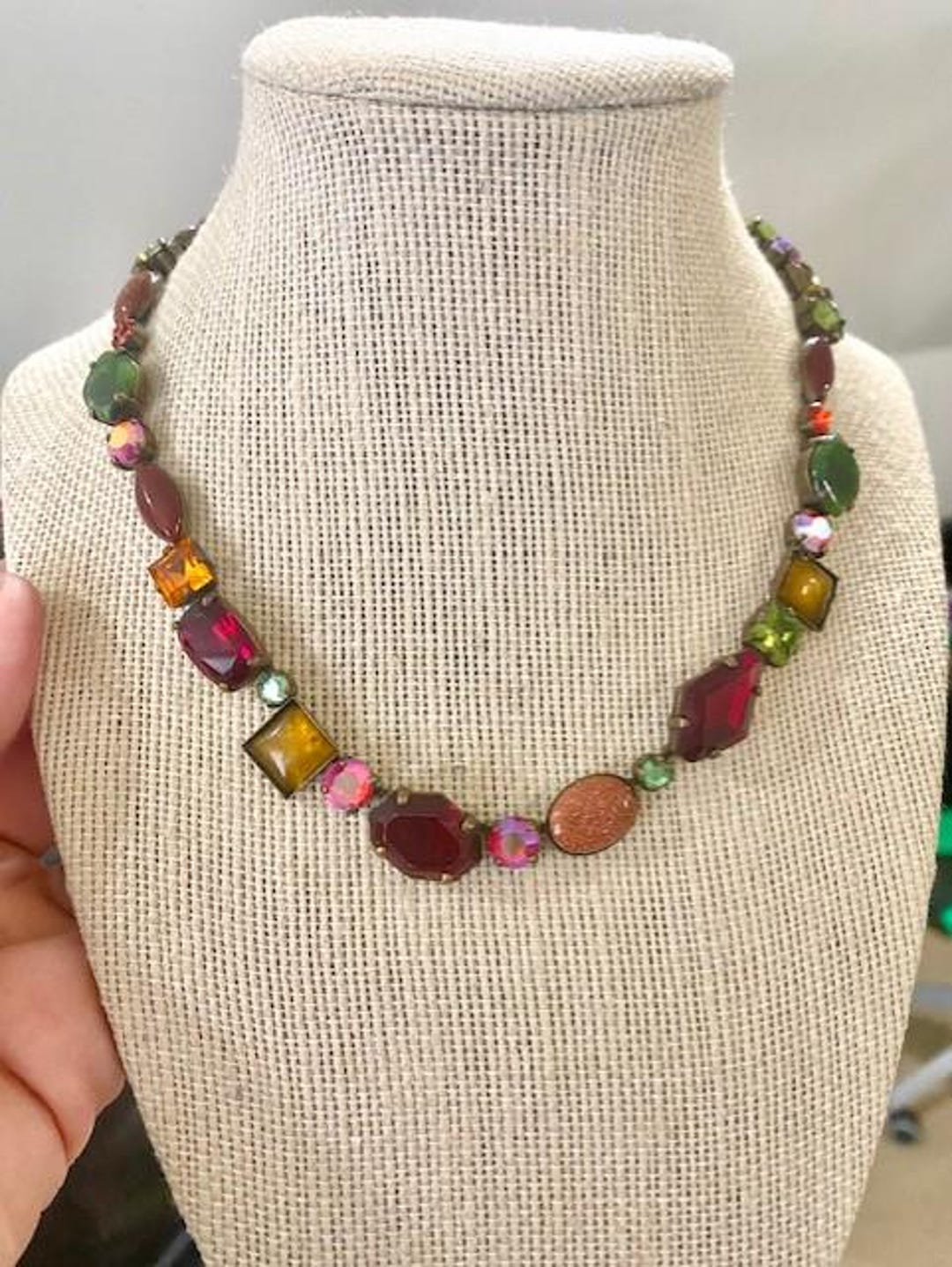 Vintage Sorelli Multi Shape & Color Rhinestones, Natural Stones and ...