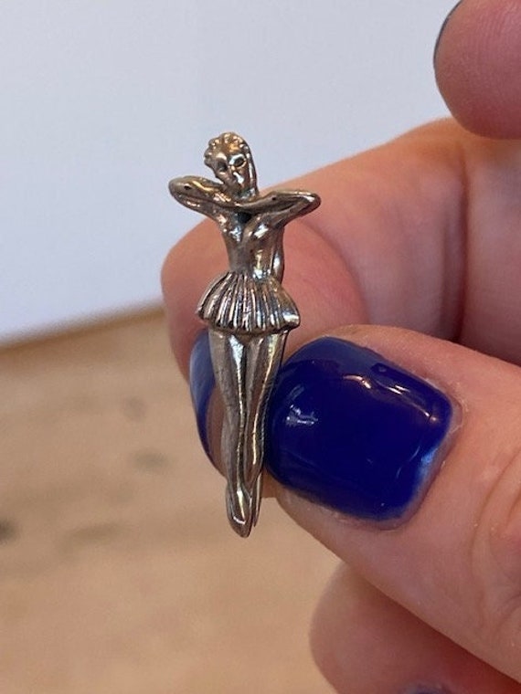 Tiny Silver Plated Ballerina Ballet Dancer Stick Pin … - Gem