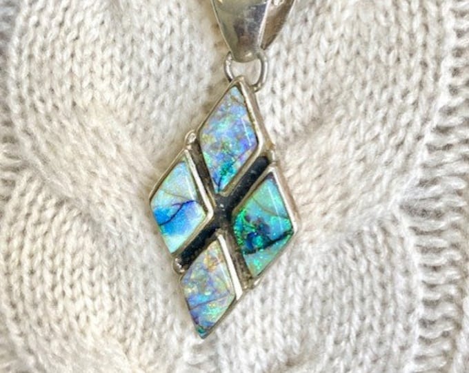High Quality Native American Diamond Shaped Opal Pendant Signed in ...
