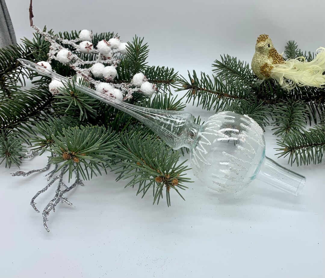 Christmas Glass Tree Topper 10 Inches, Mercury Tree Topper Antique ...