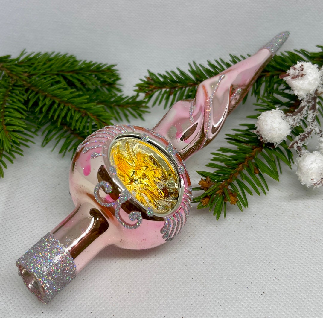 Pink Christmas Tree Topper Small Glass Tree Toppers Holiday Gift ...