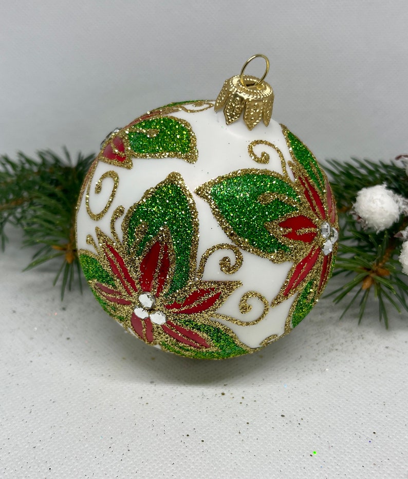 Christmas Glass Ball, Glitter Xmas Ornaments, Blown Glass Christmas ...