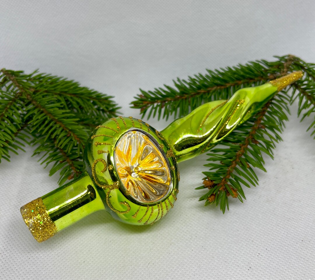 Green Christmas Tree Topper Glass Tree Ornaments Christmas Decoration ...