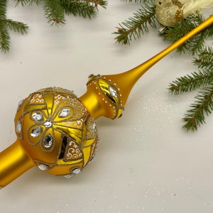 Big Gold Christmas Glass Tree Topper 14 Inches, Tree Topper Antique ...