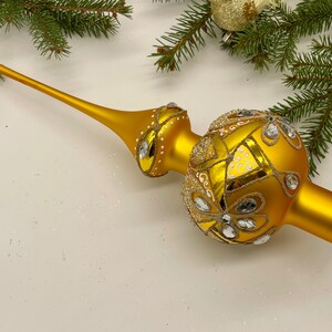 Big Gold Christmas Glass Tree Topper 14 Inches, Tree Topper Antique ...