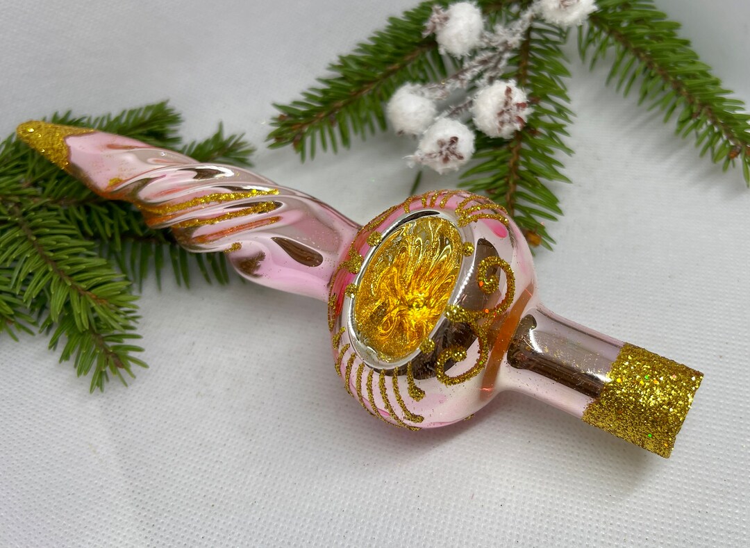 Pink Christmas Tree Topper Small Glass Tree Toppers Holiday Gift ...