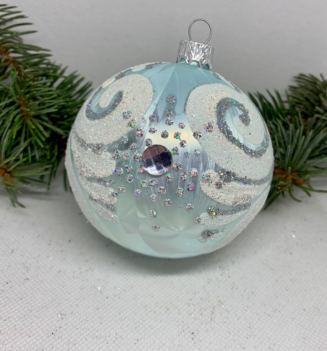 Handmade Christmas Glass Baubles, Glitter Ornaments, Gift Ideas ...