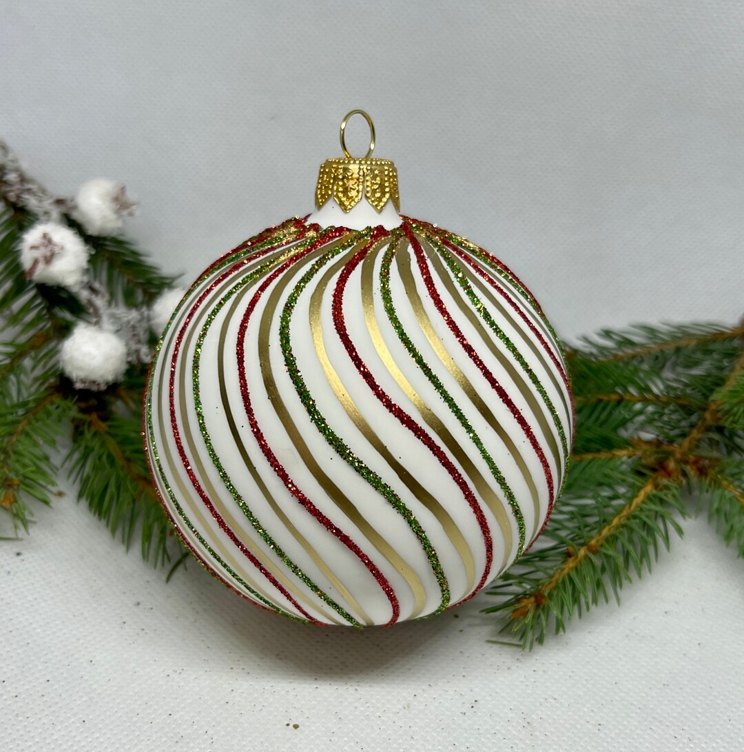 Christmas Glass Ball, Glitter Xmas Ornaments, Blown Christmas Ball, the ...
