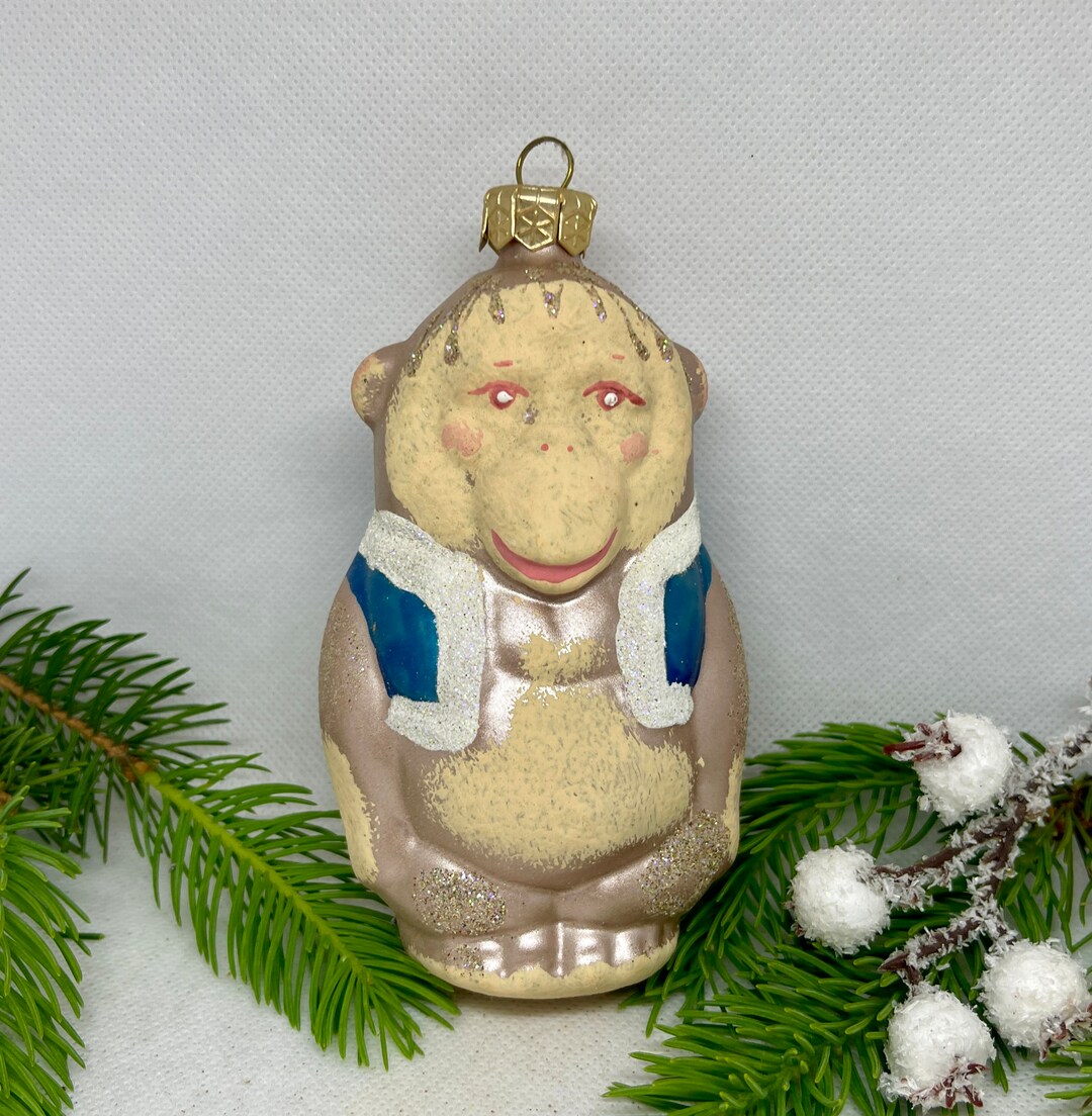 Whimsical Monkey Glass Ornaments for Christmas - Handcrafted Design ...