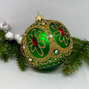 Unique Green Christmas Decor 2024 Handcrafted Glass Ornament for ...
