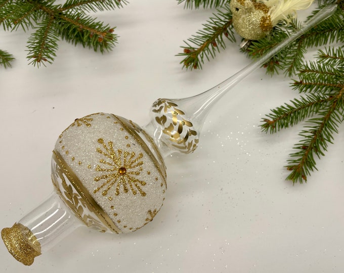 Big Christmas Glass Tree Topper 12 Inches, Tree Topper Antique ...