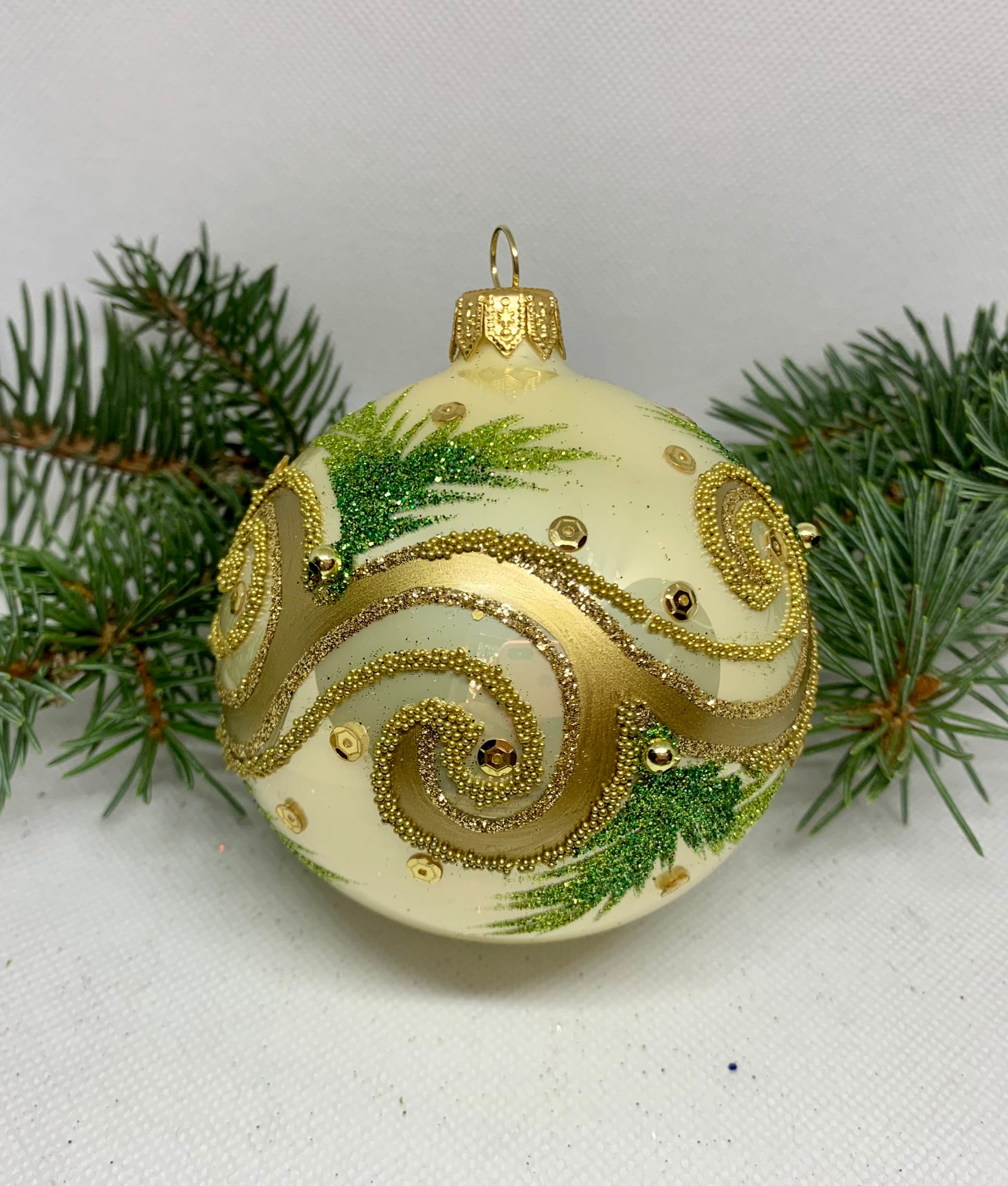 Christmas Glass Ball, Glitter Xmas Ornaments, Blown Glass Christmas ...