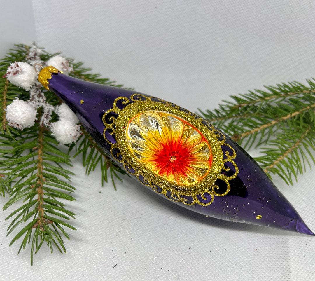 Purple Reflector Christmas Ornament Mercury Handmade Glass Ornaments ...