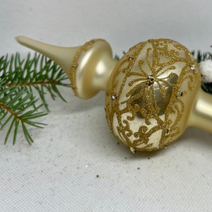 Small Gold Vintage Christmas Glass Tree Topper 8 Inches, Tree Topper ...