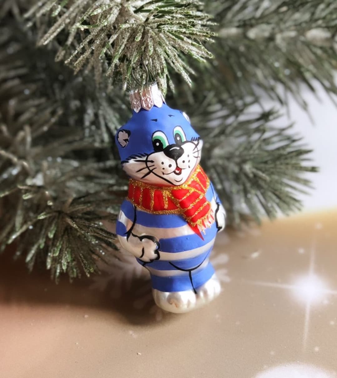 Cat Matroskin Glass Christmas Ornament Gift Ideaschristmas - Etsy