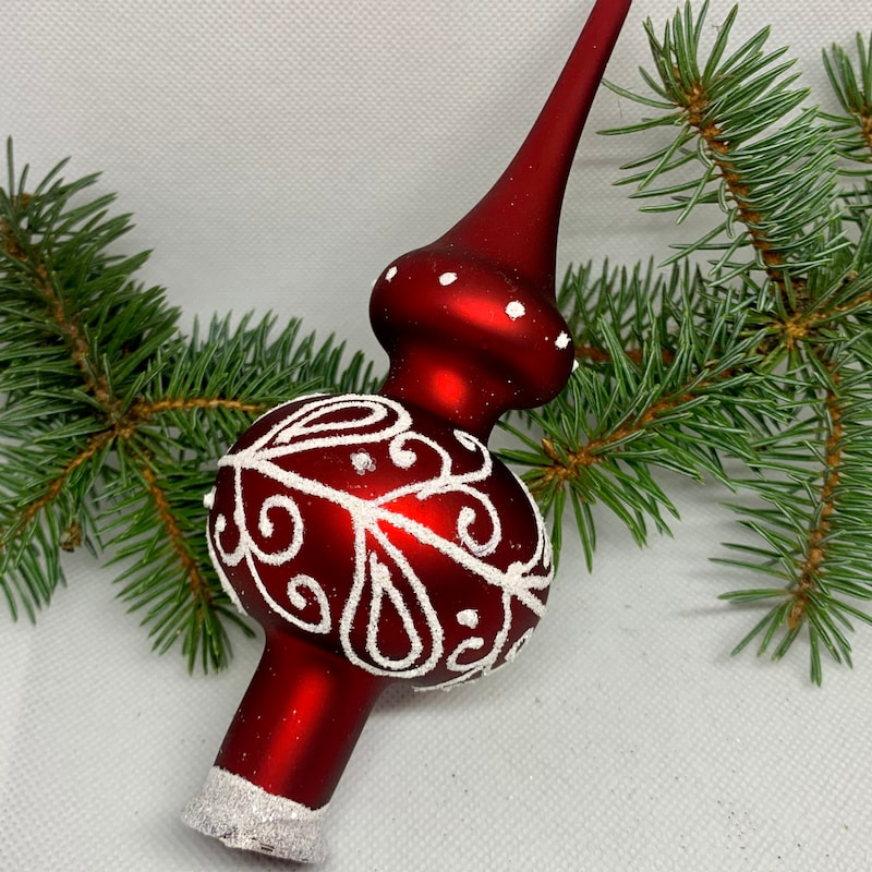 Glass Red Tree Topper - Etsy