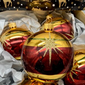 Christmas Set of 6 Glass Balls With Gifted Box Crafted Glass - Etsy