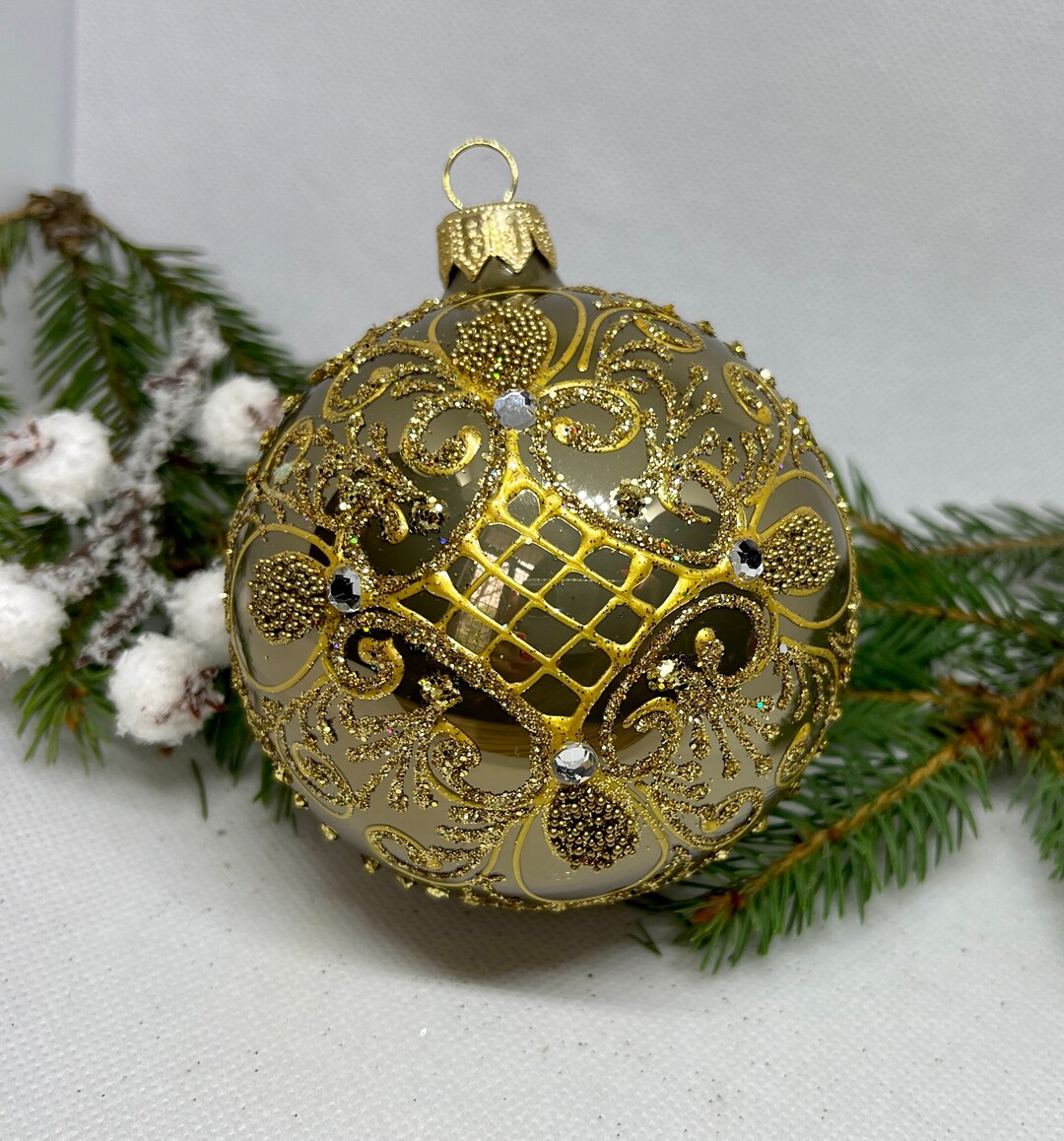 Christmas Glass Ball, Glitter Xmas Ornaments, Blown Christmas Ball, the ...