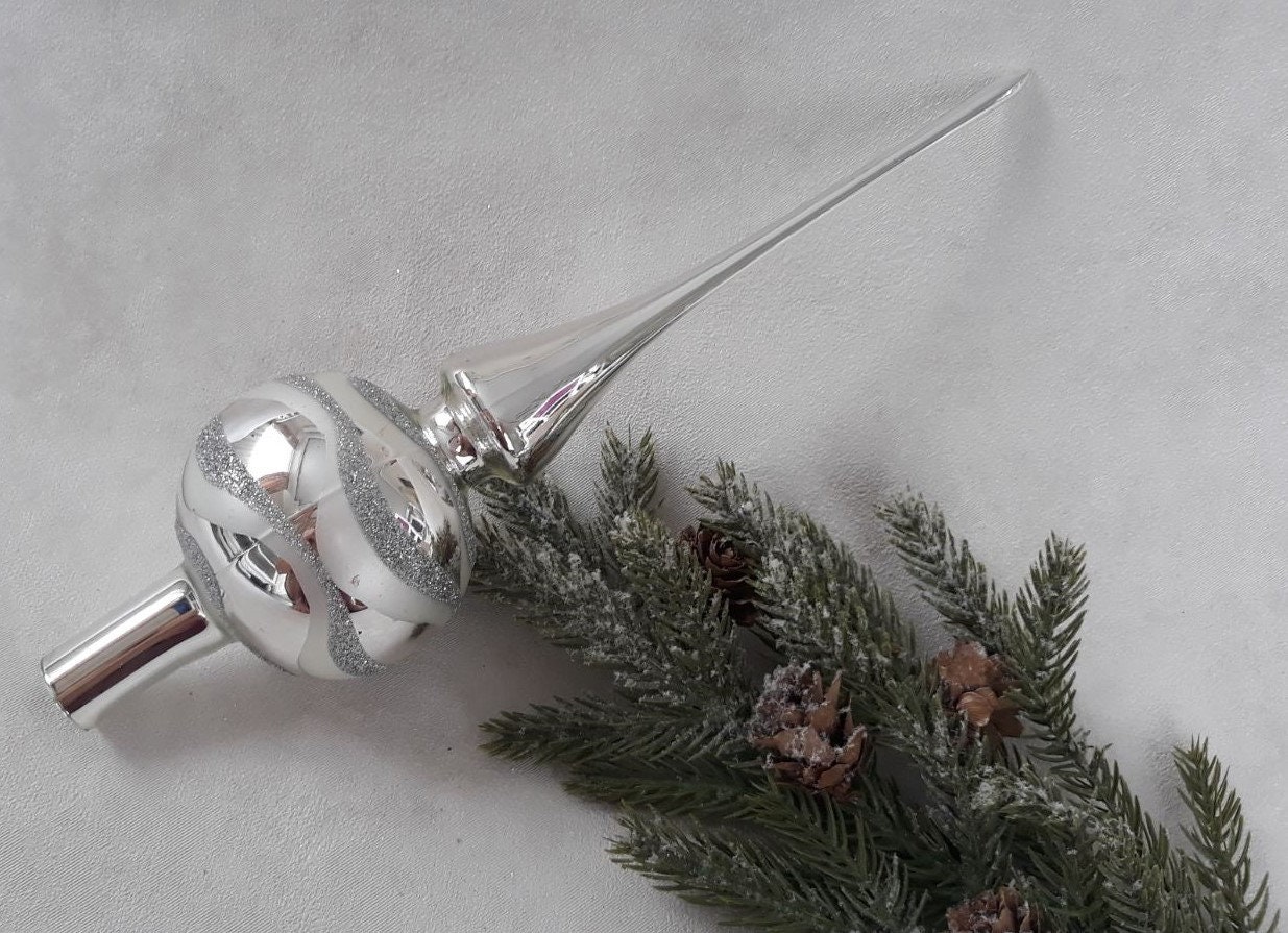 Vintage Christmas Glass Tree Topper 10 Inches Tree Topper - Etsy
