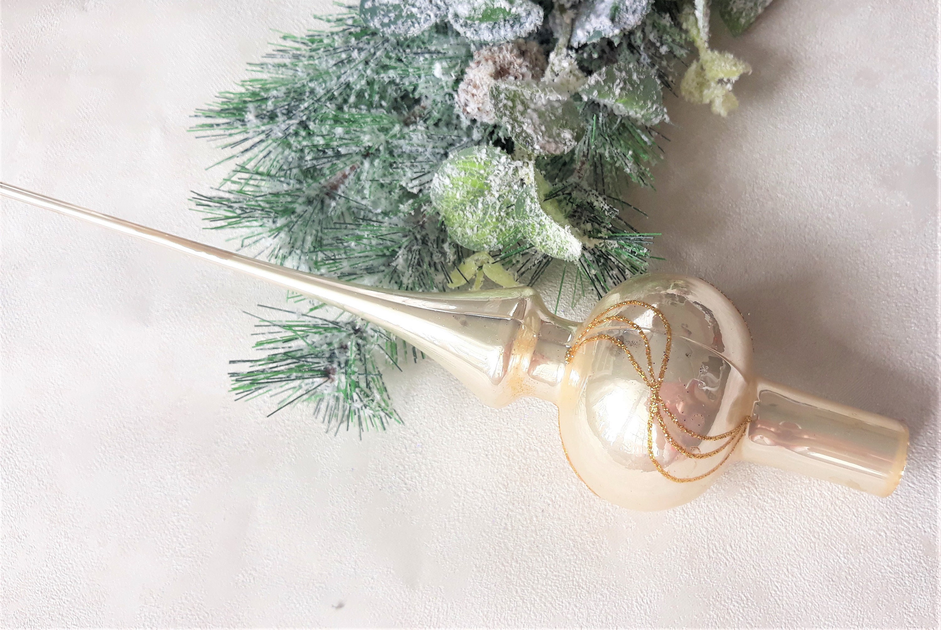 Vintage Christmas Glass Tree Topper 10 Inches, Tree Topper Antique Christmas Ornaments Ornament ...