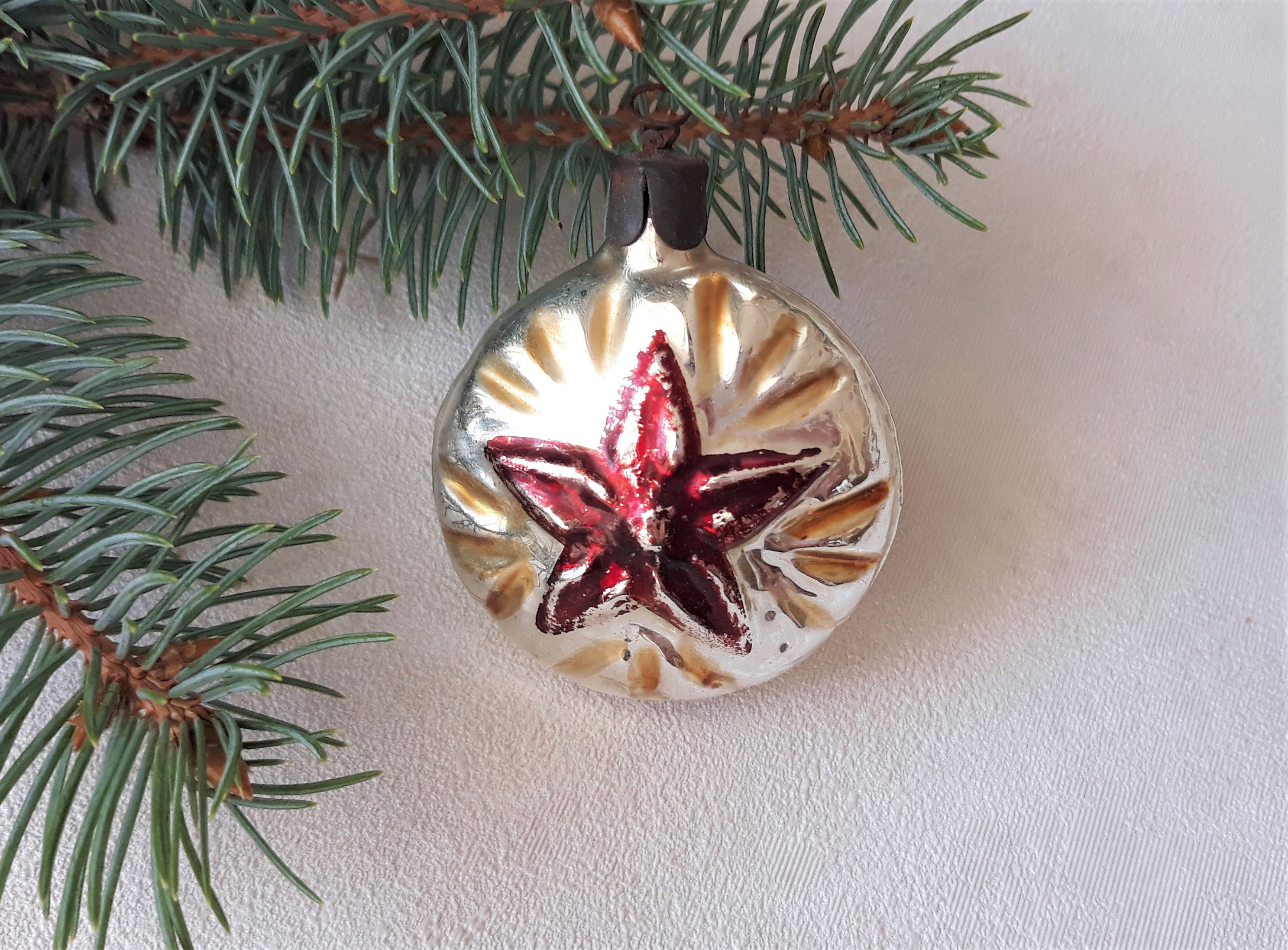 Stern antike Glas Weihnachten Glas Ornament 1960er Jahre | Etsy