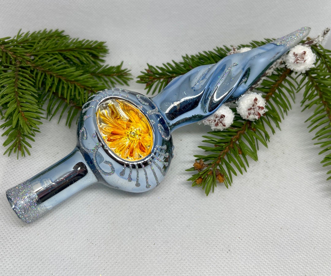 Blue Christmas Tree Topper Small Glass Tree Toppers Holiday Gift ...