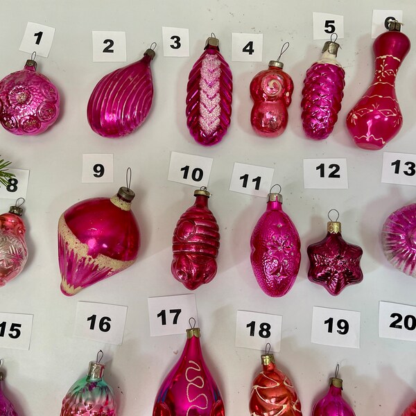 Pink Mercury Glass Ornaments - Etsy