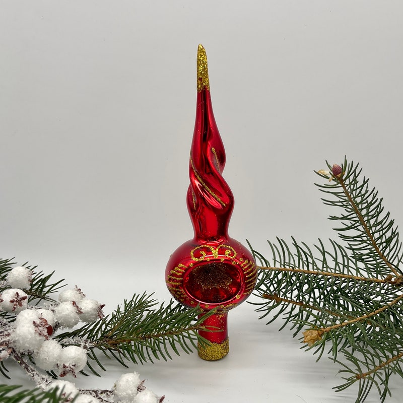 Shiny Red Tree Topper - Etsy UK