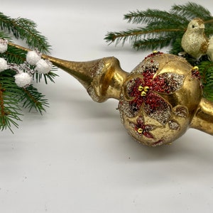 Big Bronze Christmas Glass Tree Topper 14 Inches, Tree Topper Antique ...