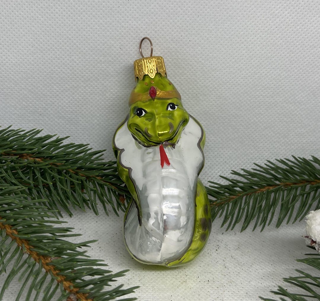 Snake Christmas Ornament Holiday Decor Handmade Christmas Glass ...