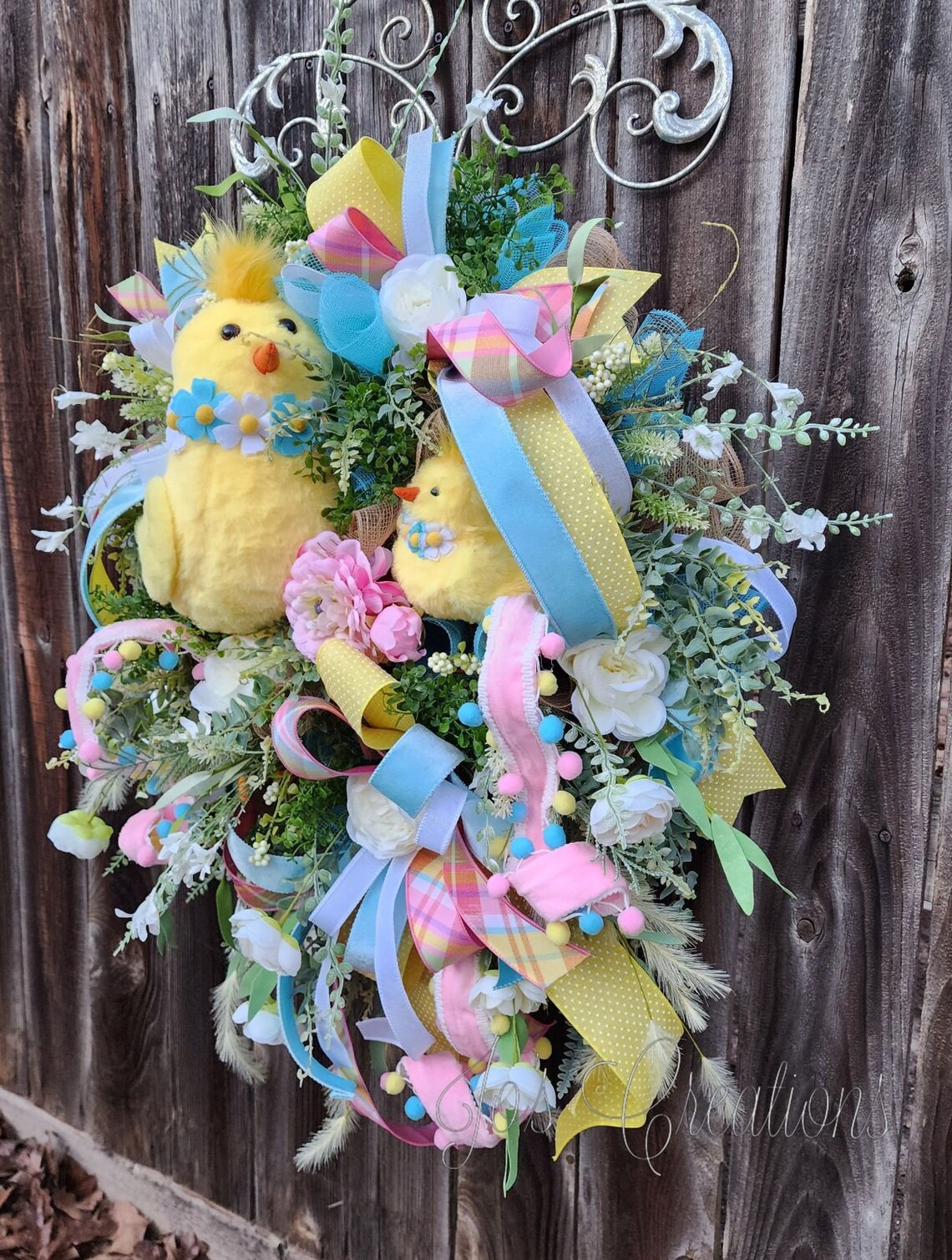 Little Chick Easter Wreath for Front Door, Spring Wreath, Spring Decor, Easter Chick Door Hanger ...