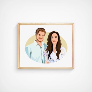 Portrait Of 2 People Custom Couple Portrait From Photo | Etsy