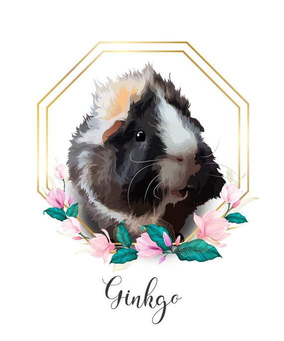 CUSTOM GUINEA PIG Portrait Custom Pet Portrait Guinea Pig | Etsy