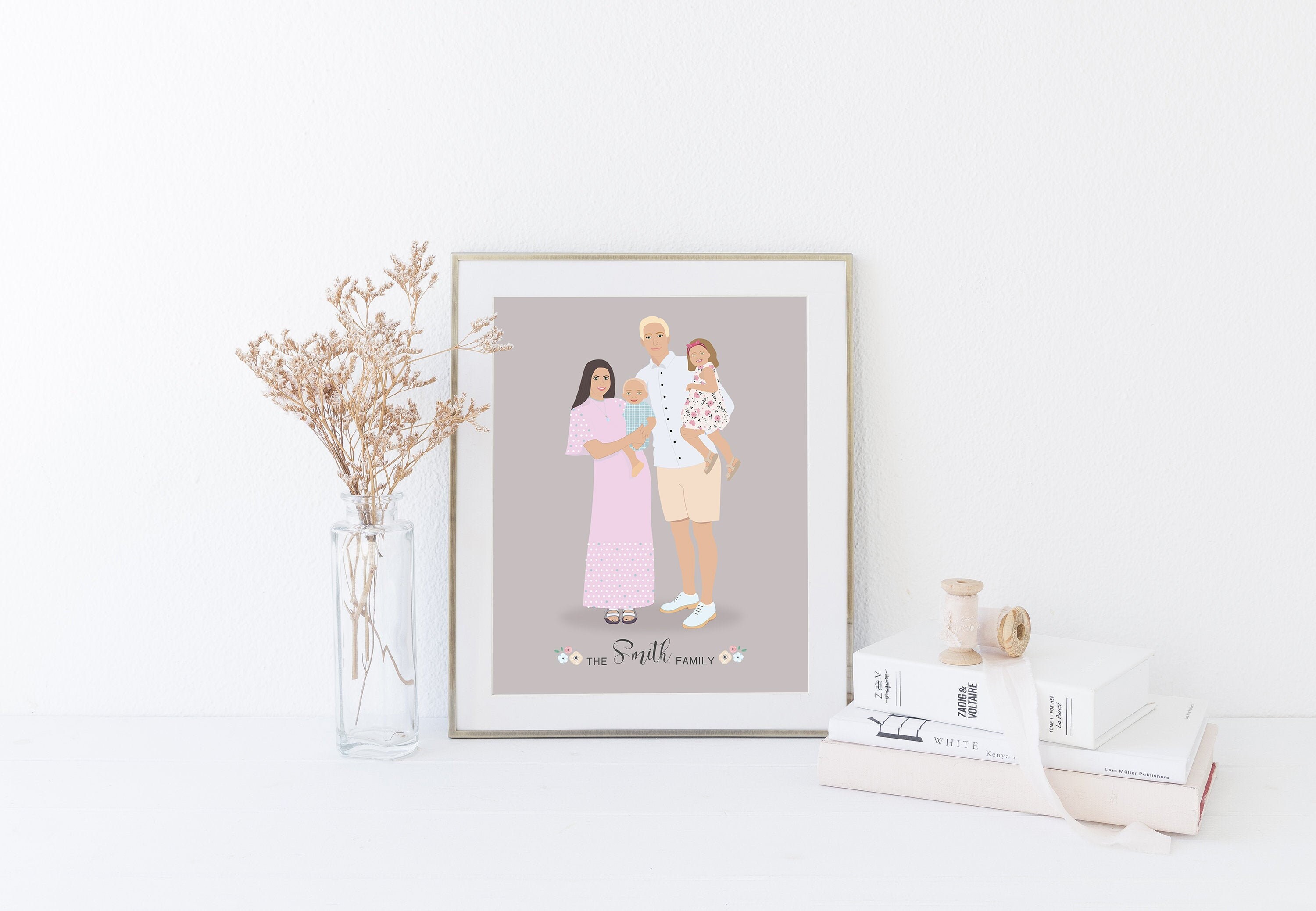 Custom Portrait Custom Family Illustration Family Portrait - Etsy
