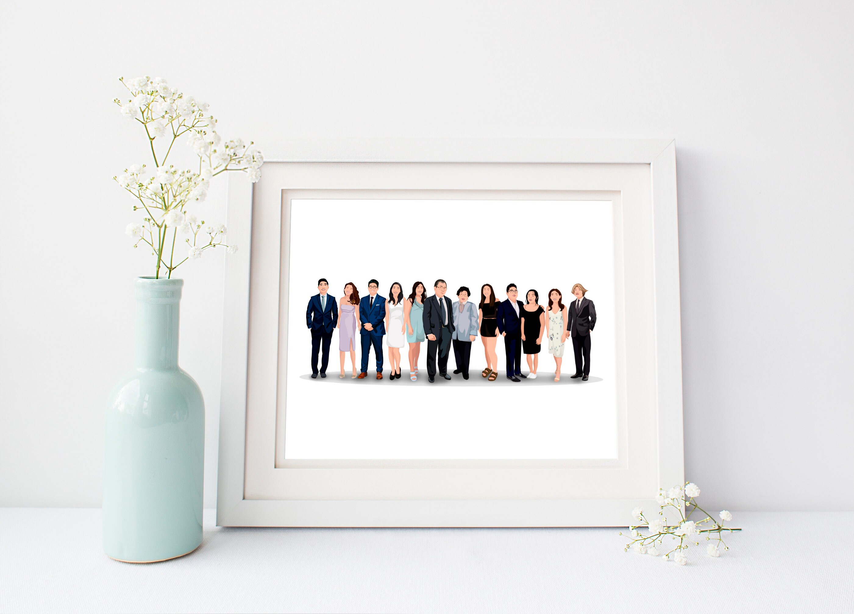 Custom Family Portrait With Children And Grandparents | Etsy