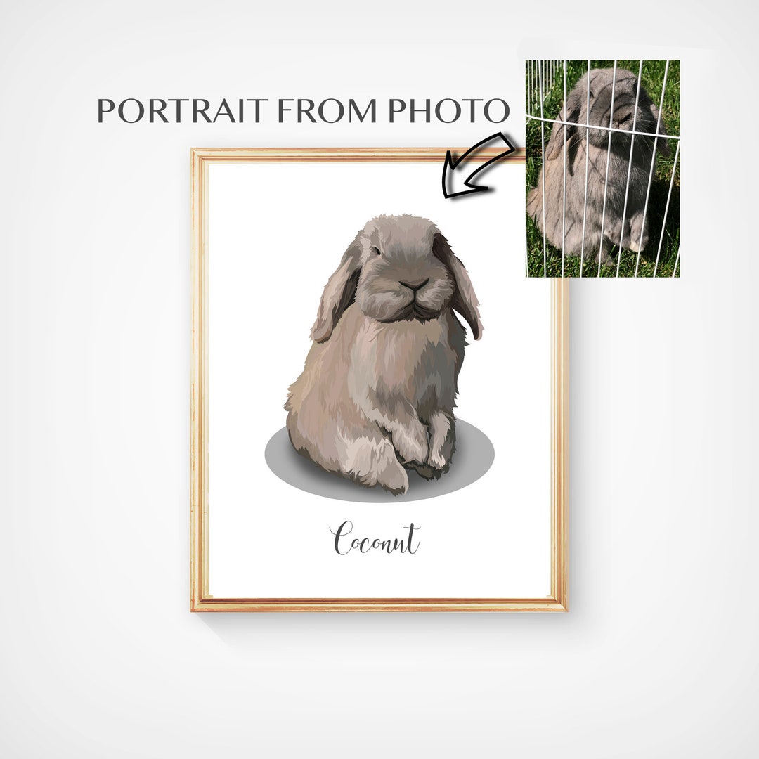Custom Bunny Portrait Digital File Bunny Portrait Rabbit Portrait ...
