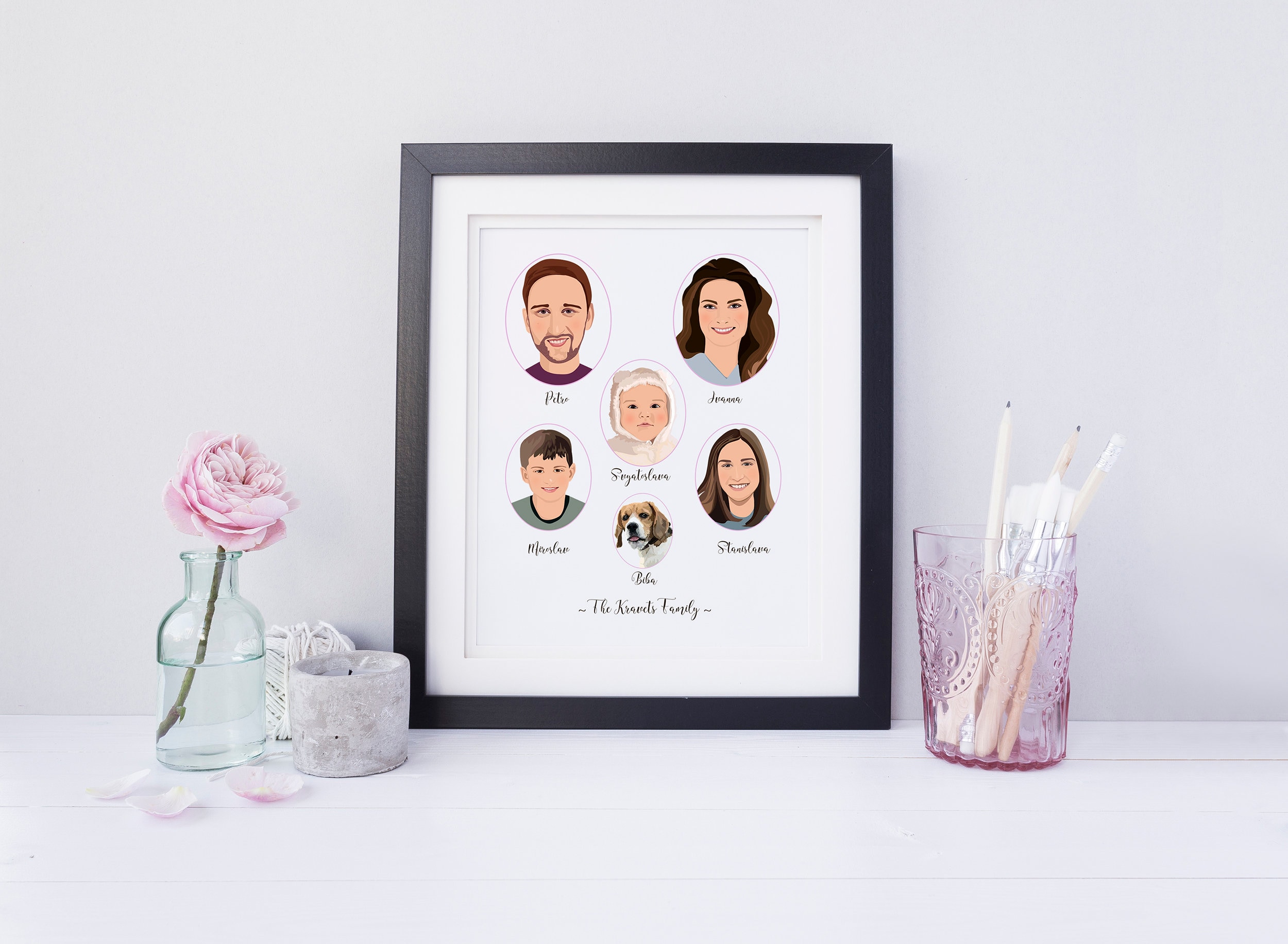 Personalized Family Drawing Family Portrait Illustration With - Etsy