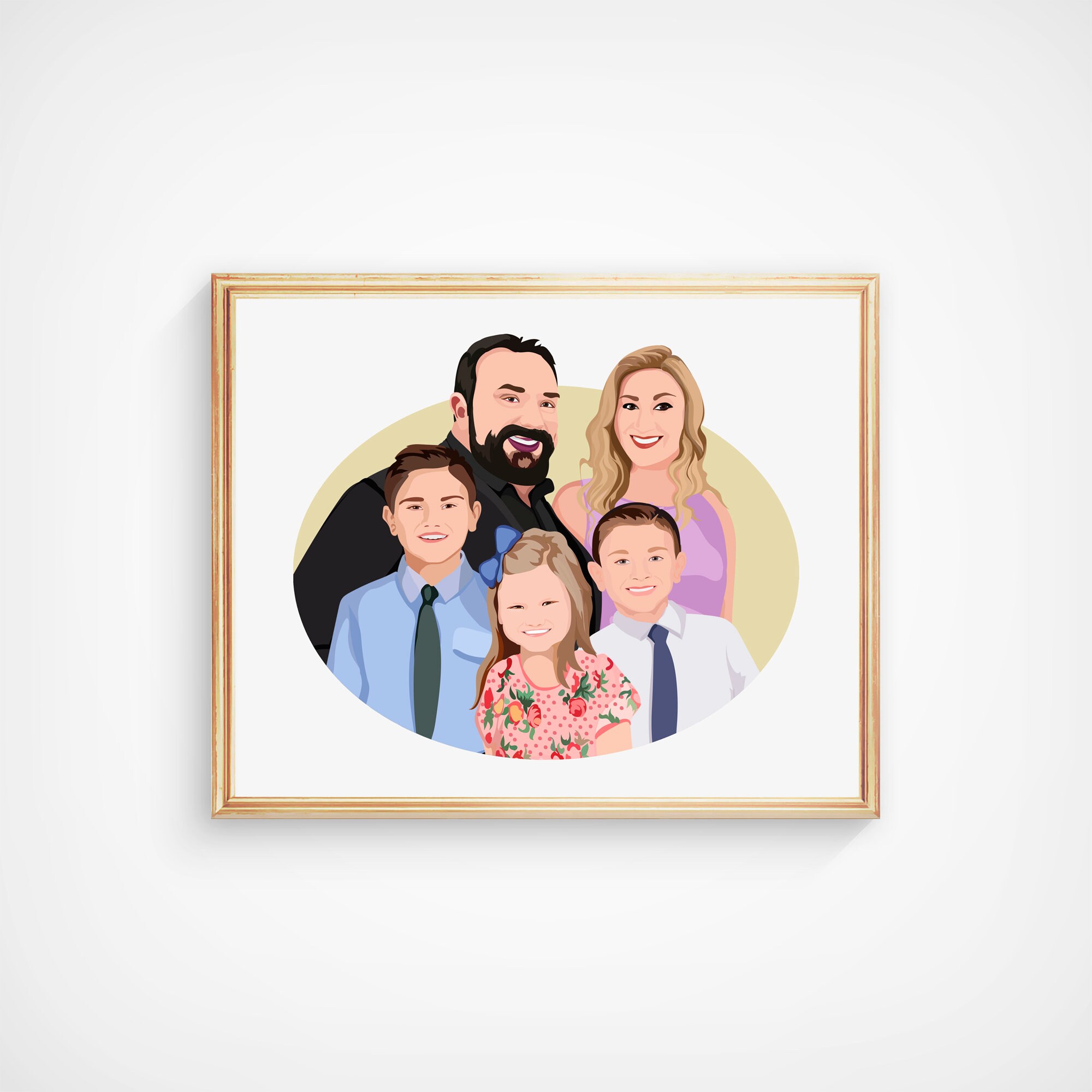 Family Illustration Family Drawing Personalized Family Custom | Etsy