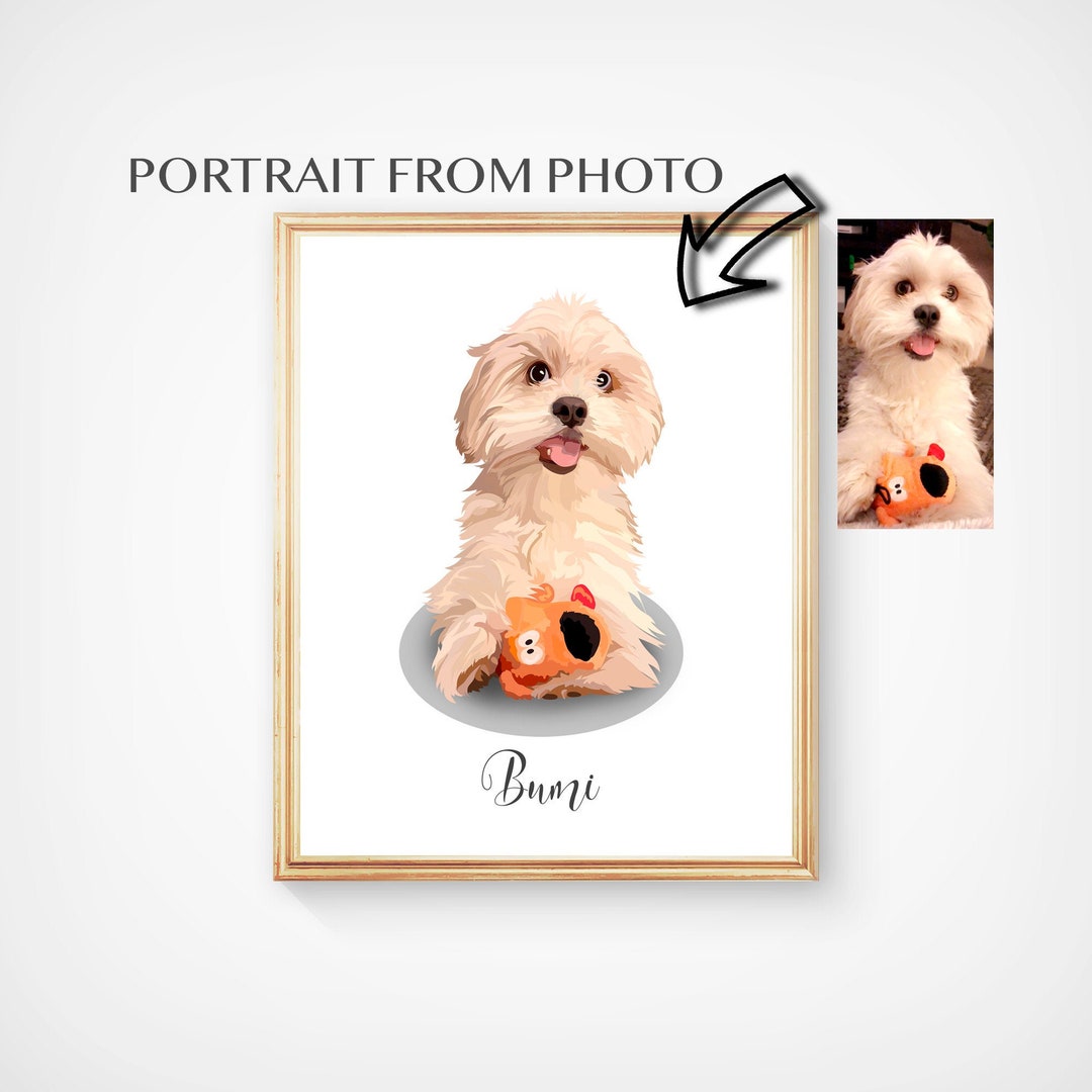 CUSTOM DOG PORTRAIT Pet Commission Custom Dog Portrait Wall Art Custom ...