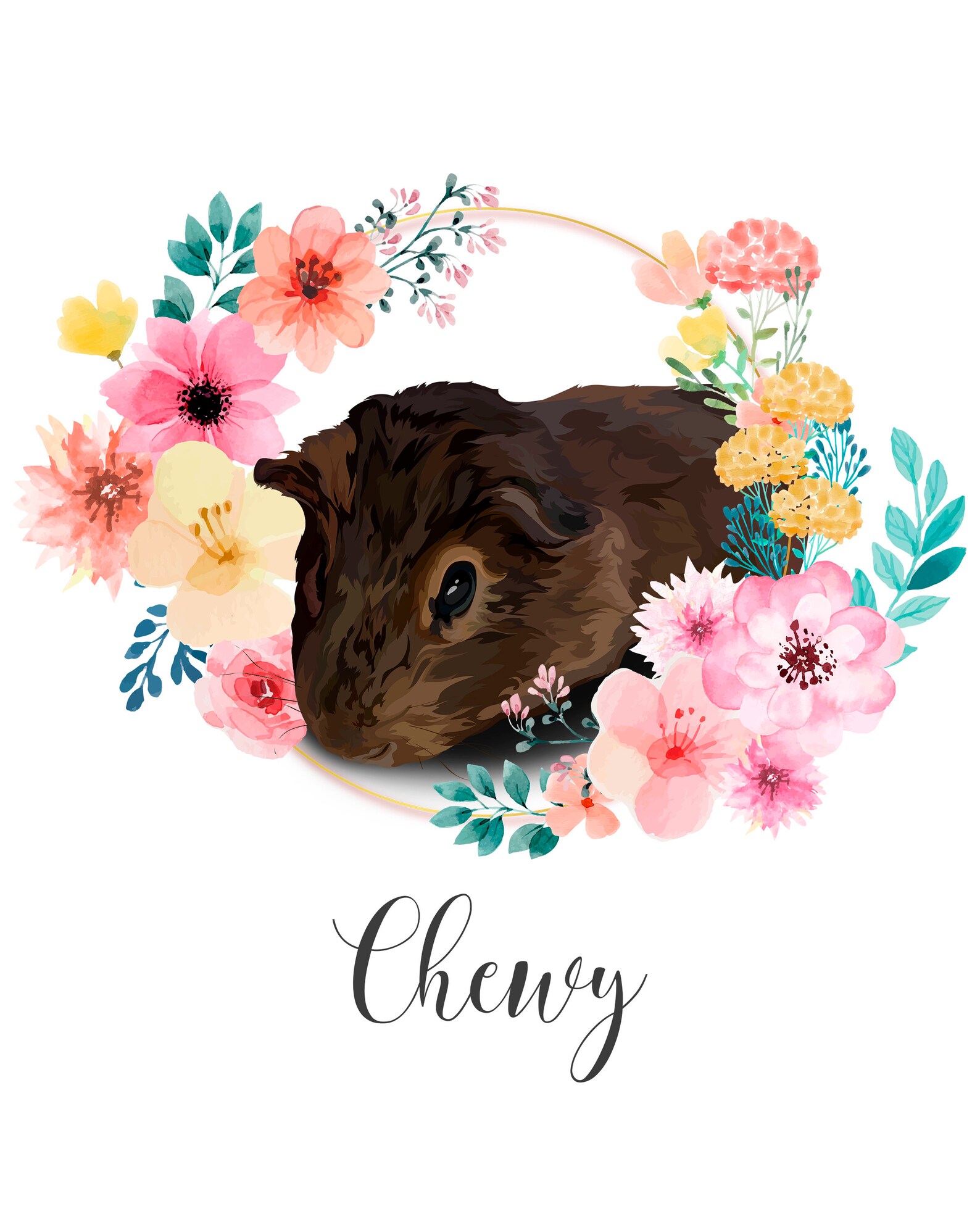 CUSTOM GUINEA PIG Portrait Custom Pet Portrait Guinea Pig | Etsy