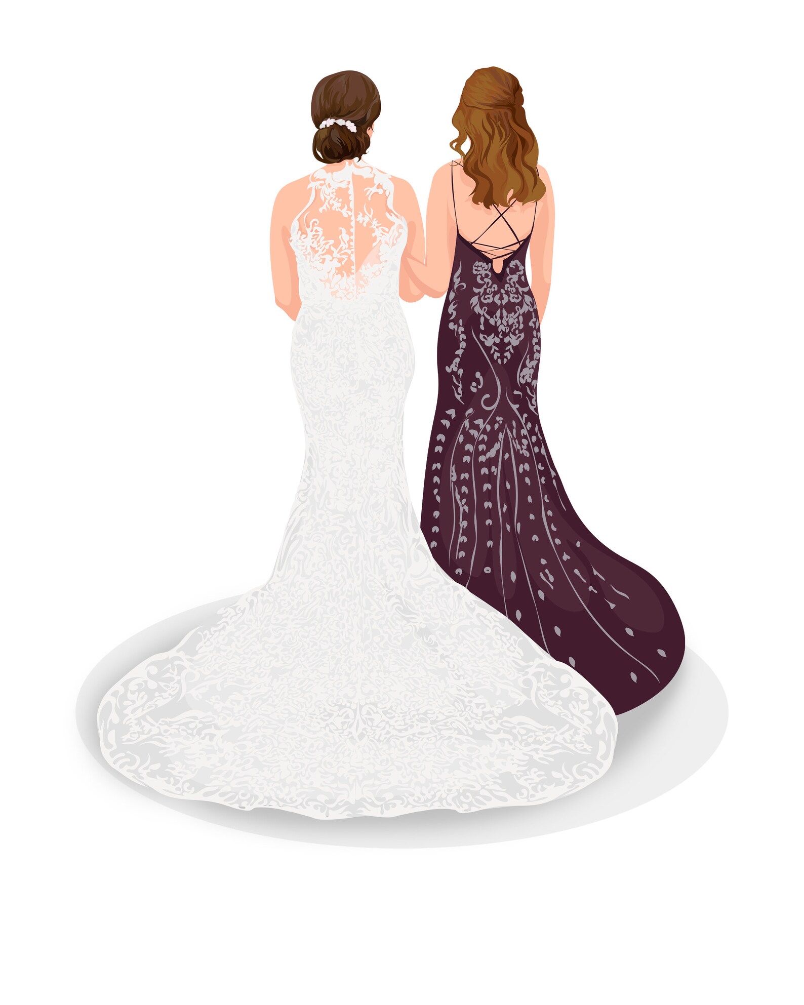 Personalised Mother of the Bride Gift - Custom Bridal Drawing - Wedding ...