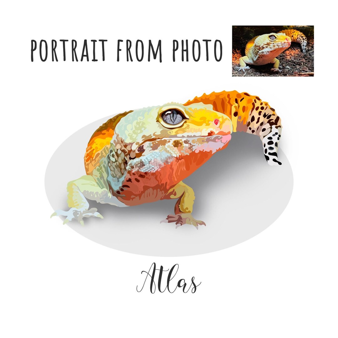 Lizard Owner Gift - Custom Pet Portrait, Lizard Pet Art, Pet Memorial ...