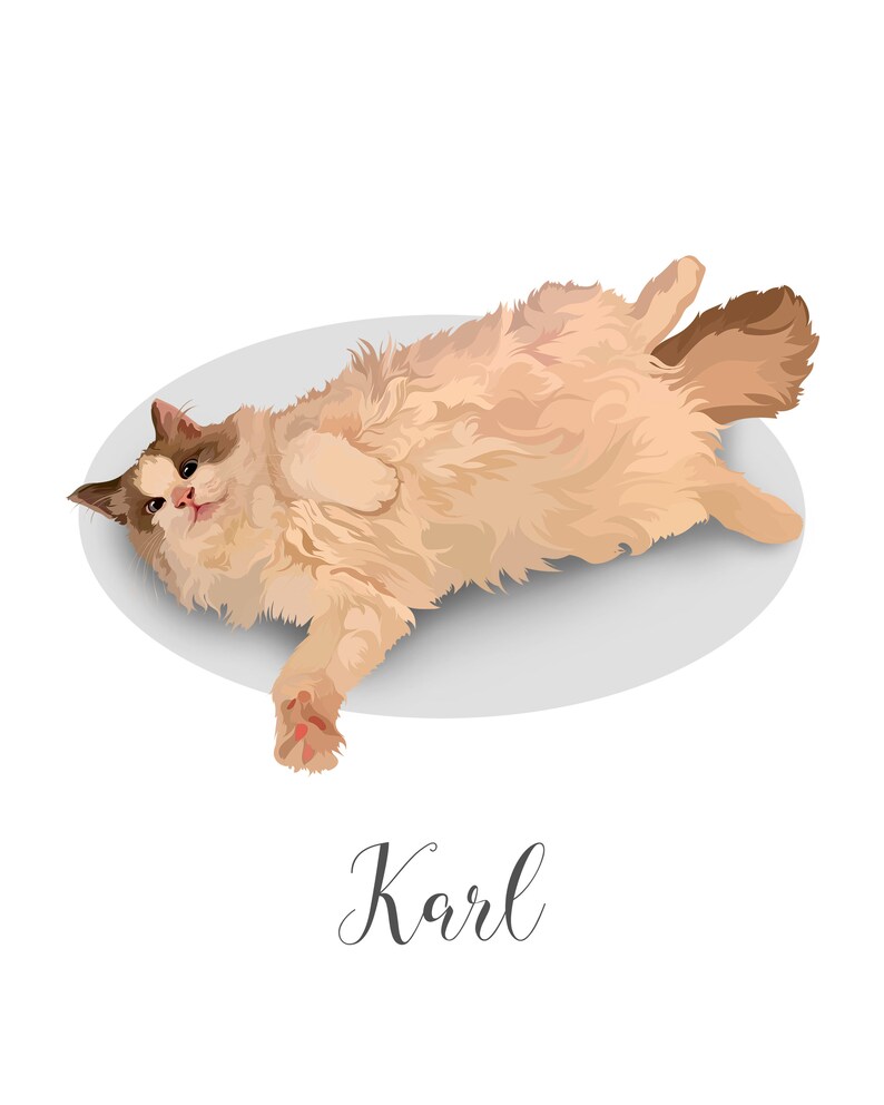 Custom Cat Portrait Personalized Custom Cat Painting Cat - Etsy