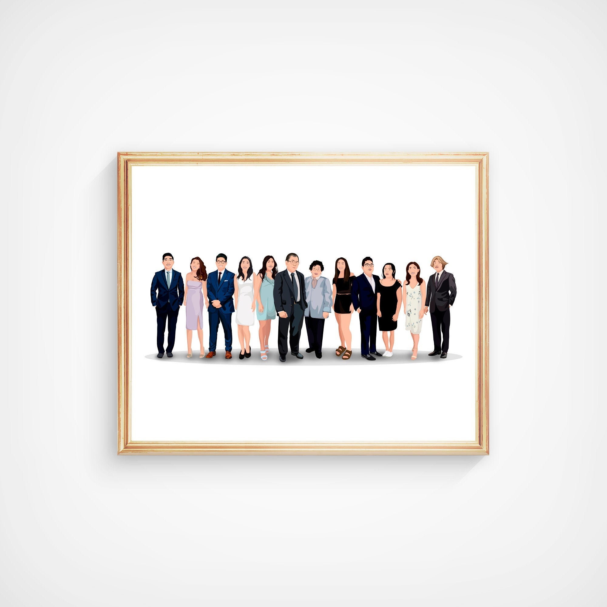 Custom Family Portrait With Children And Grandparents | Etsy