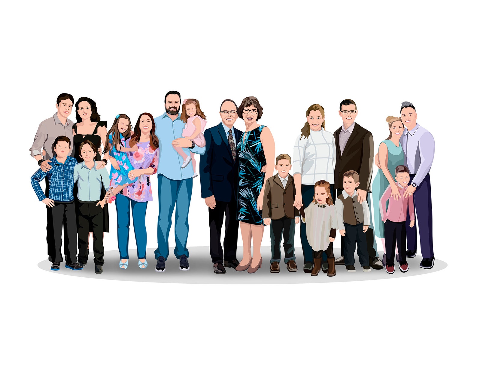 Custom Family Portrait Printable Family Portrait Family Gift | Etsy