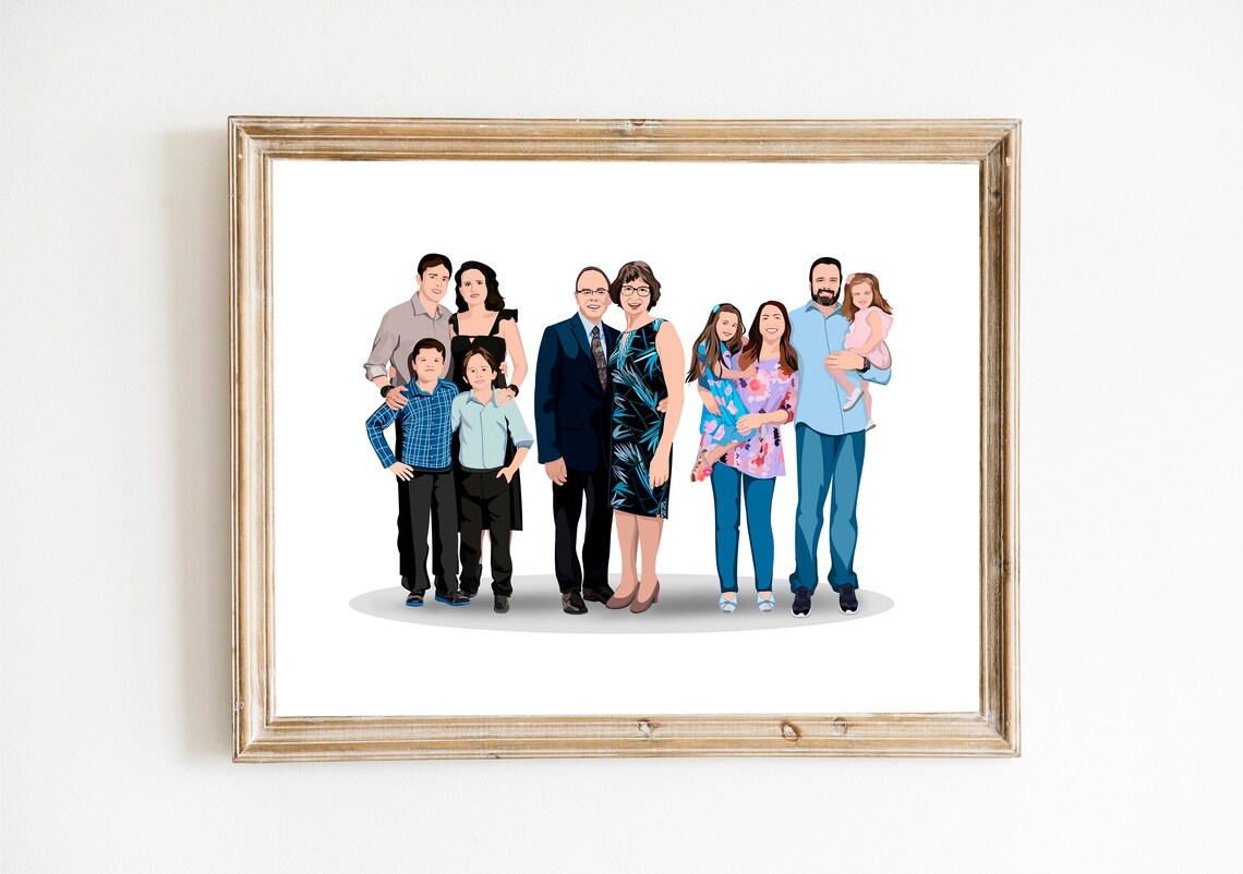 Custom Family Portrait Printable Family Portrait Cartoon - Etsy