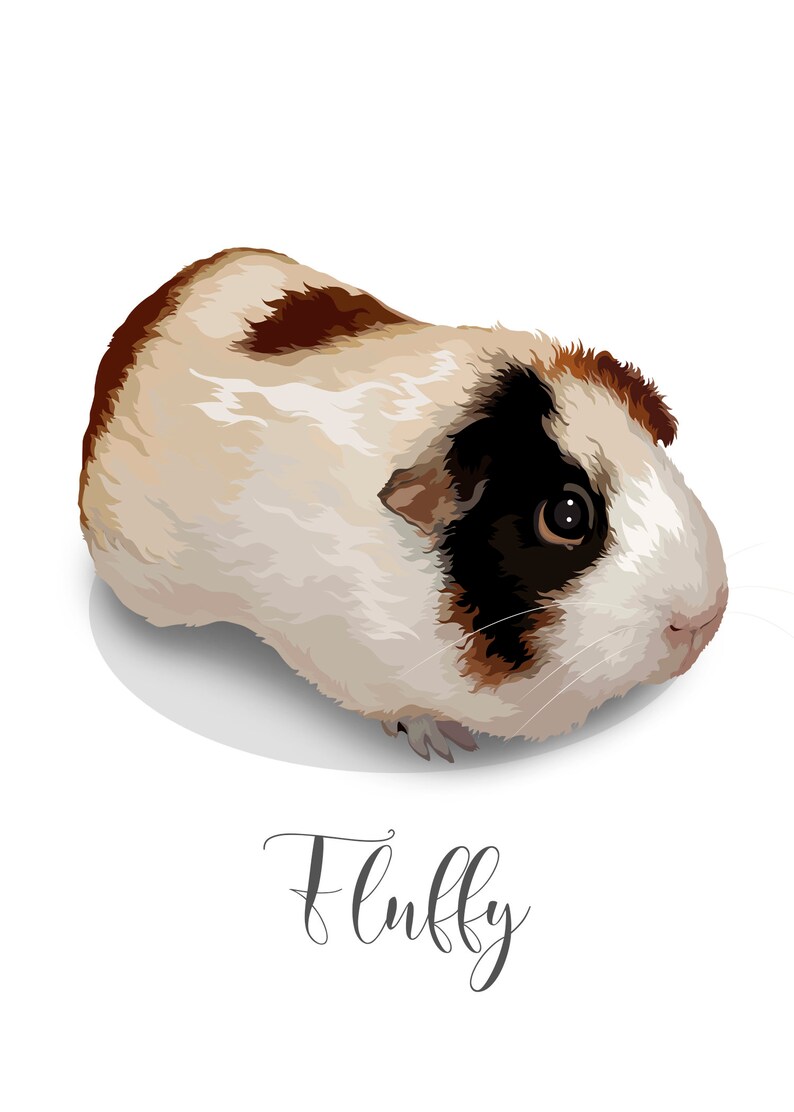 CUSTOM GUINEA PIG Portrait Custom Pet Portrait Guinea Pig Memorial ...